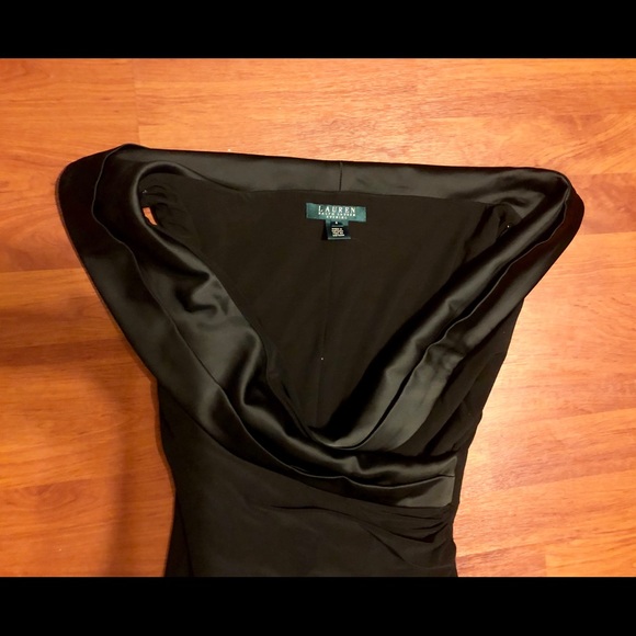 Ralph Lauren | Dresses | Ralph Lauren Stretch Gown Satin Fold Over ...